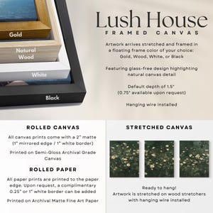 Dark Green Botanical Prints Set of 3, Abstract Floral Spring Art, Large ...