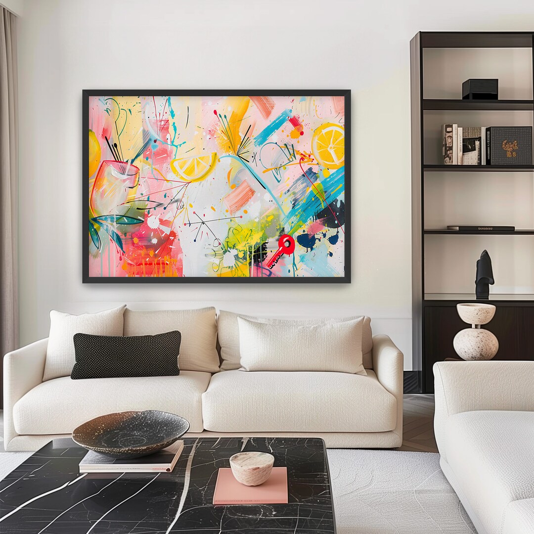 Drug Pop Art, Abstract Pills Graffiti Oil Painting Print, Contemporary ...