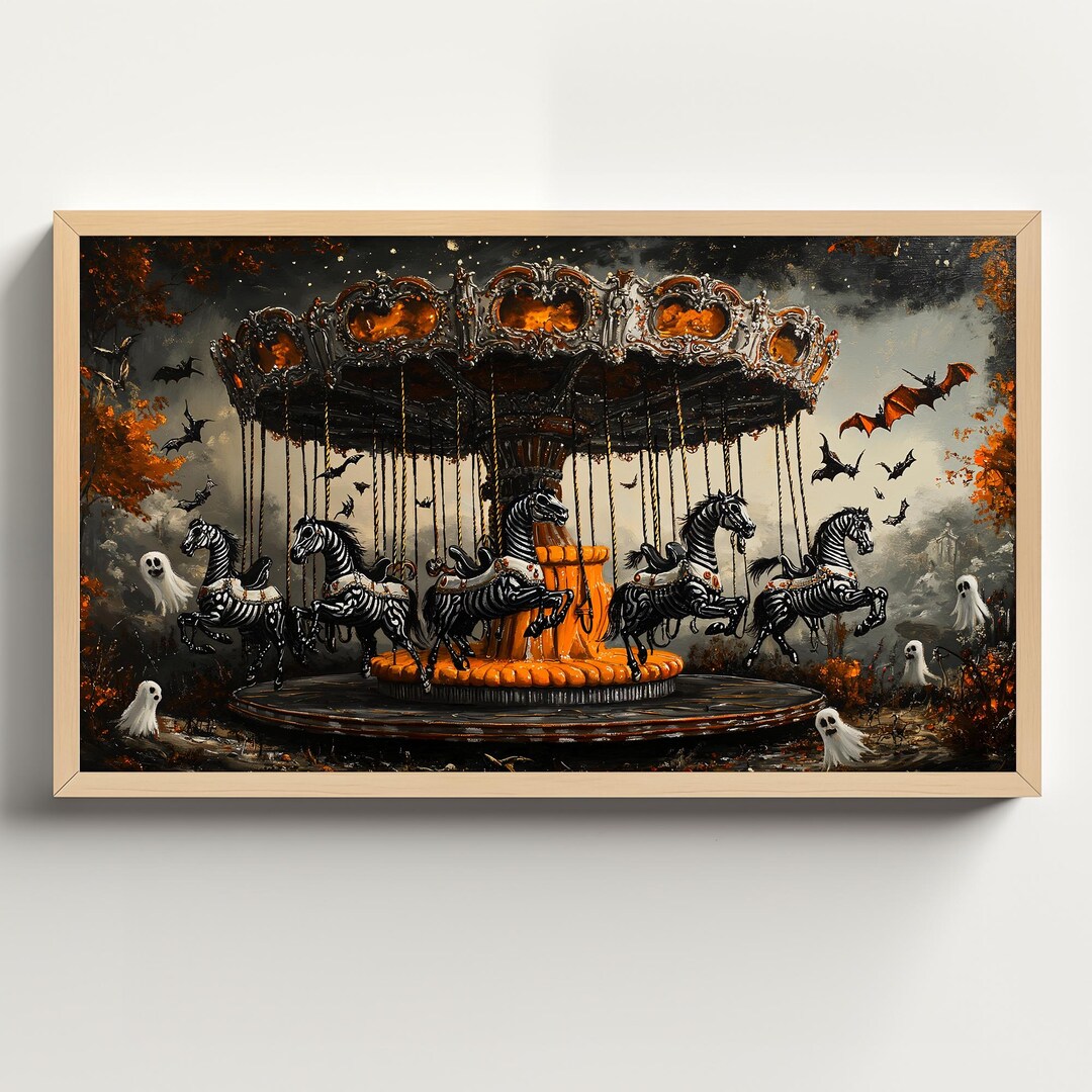 Halloween Horror Frame TV Art for Samsung, Haunted Carnival Ride ...