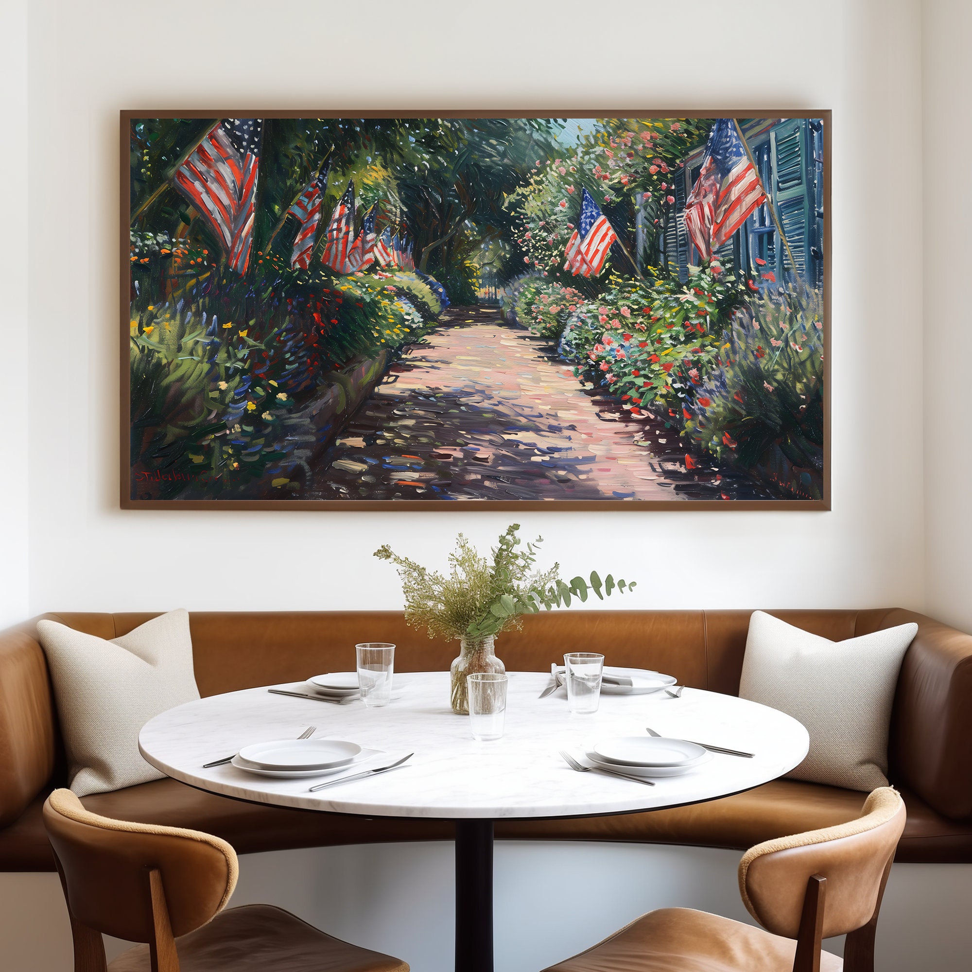Row of USA Flags Abstract Samsung Frame TV Art Art for Frame Tv USA ...