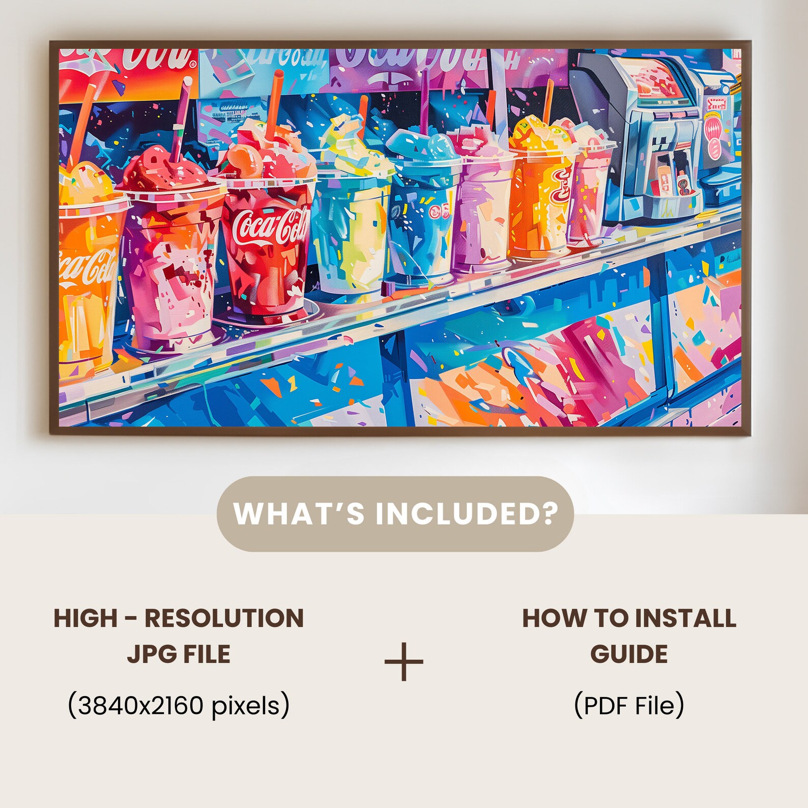 Slushy Summer Art, Colorful Textured Slushie Pop Art Oil Painting for ...