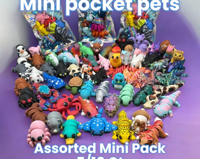 Mini Fidget Animal Party Packs | Baby Animals | Articulated Toys - Etsy