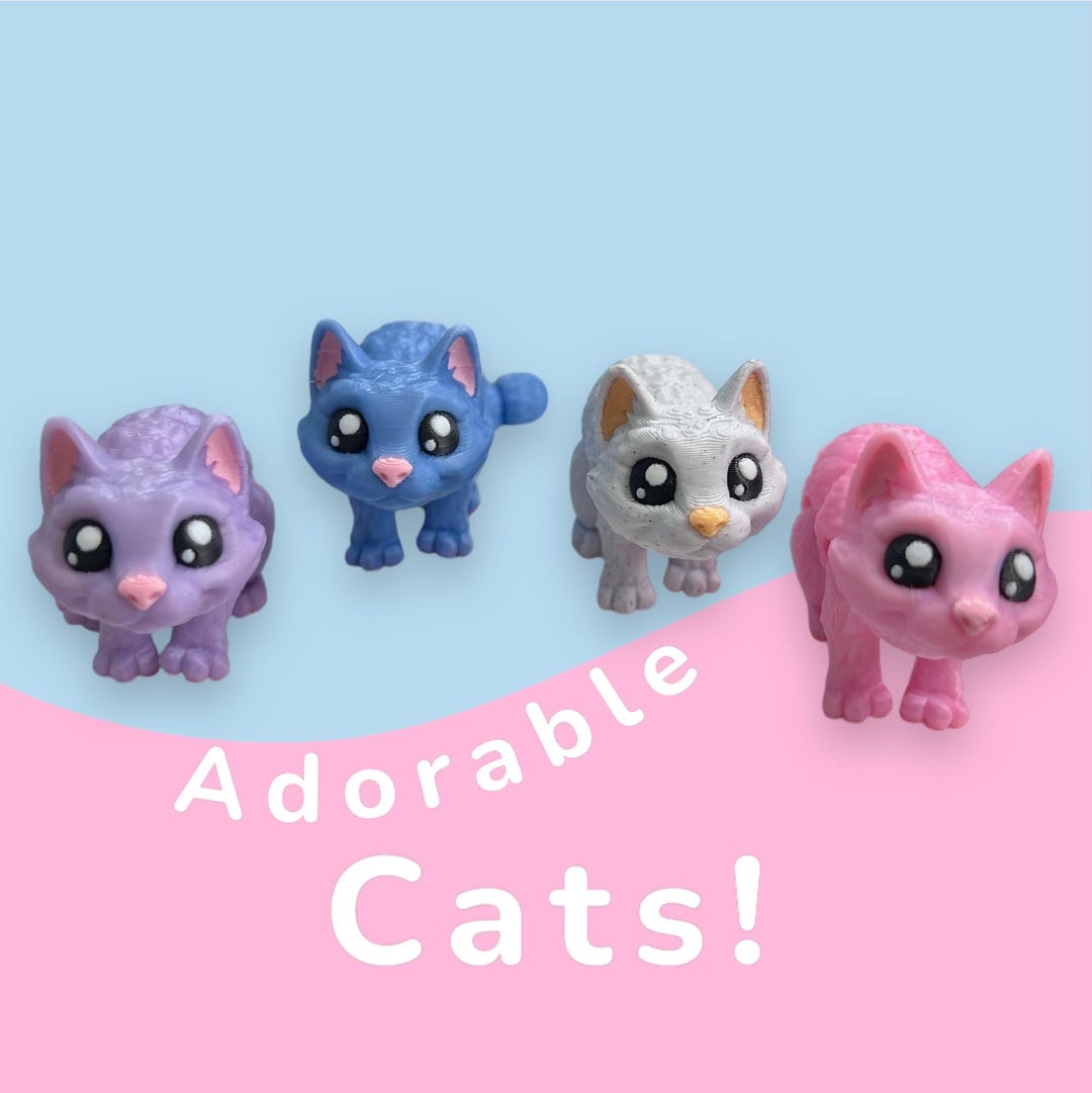 Adorable 3D Printed Cats Fun Collectible Figures - Etsy