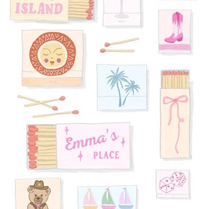 Custom Matchbook Print, Hand Drawn Matchbox Print, Custom Match Print ...