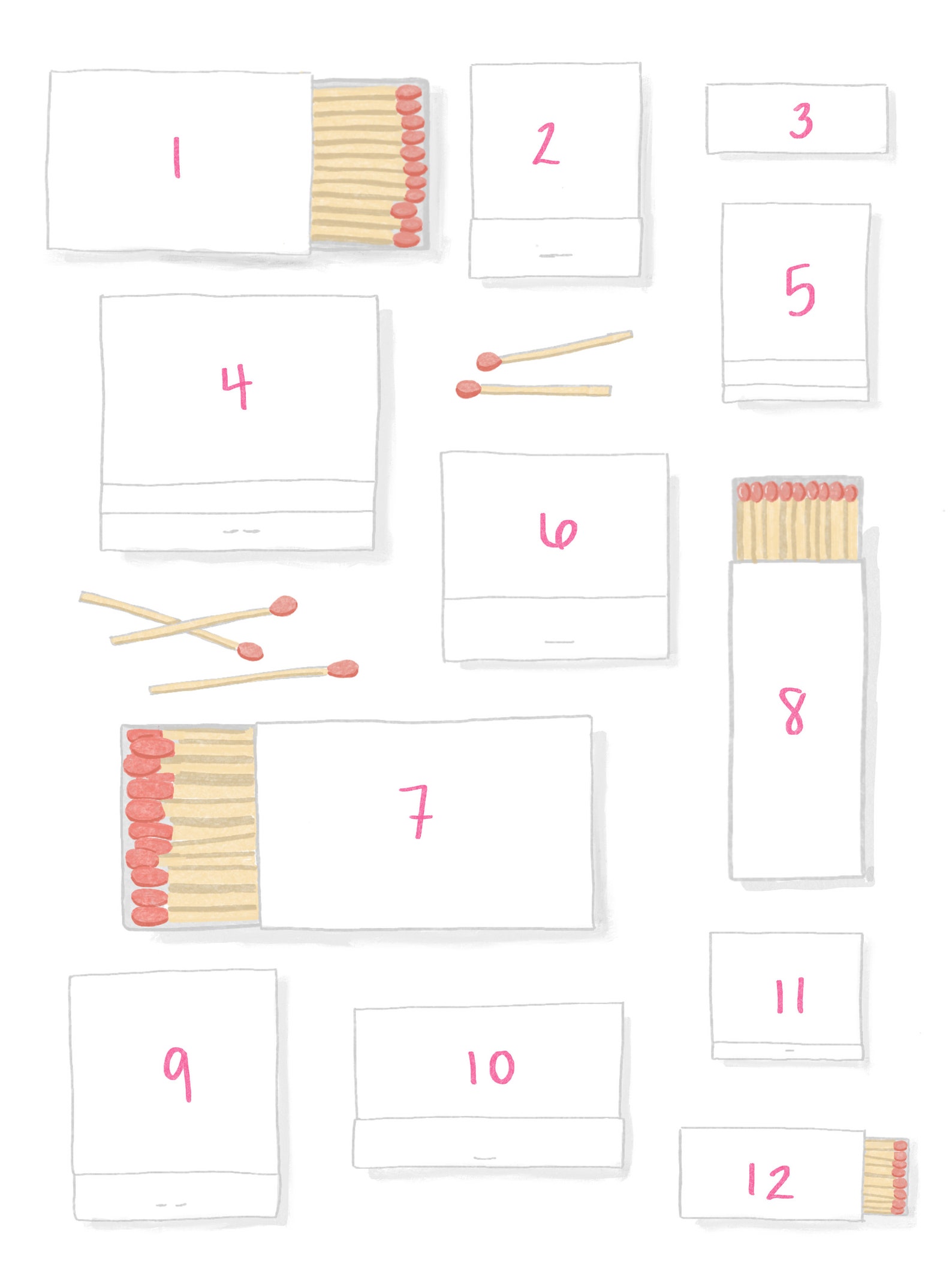 Custom Matchbook Print, Hand Drawn Matchbox Print, Custom Match Print ...