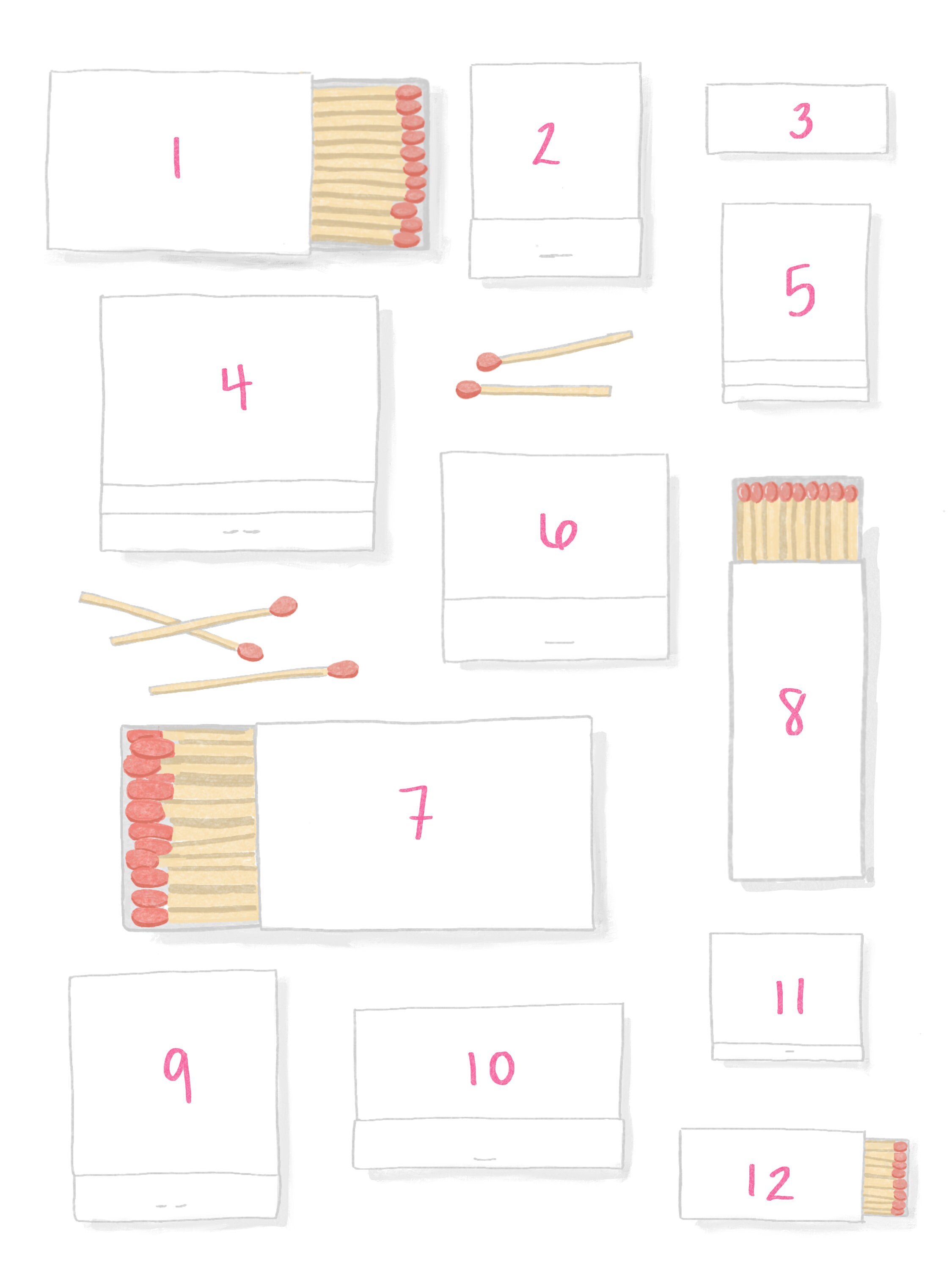 Custom Matchbook Print, Hand Drawn Matchbox Print, Custom Match Print ...