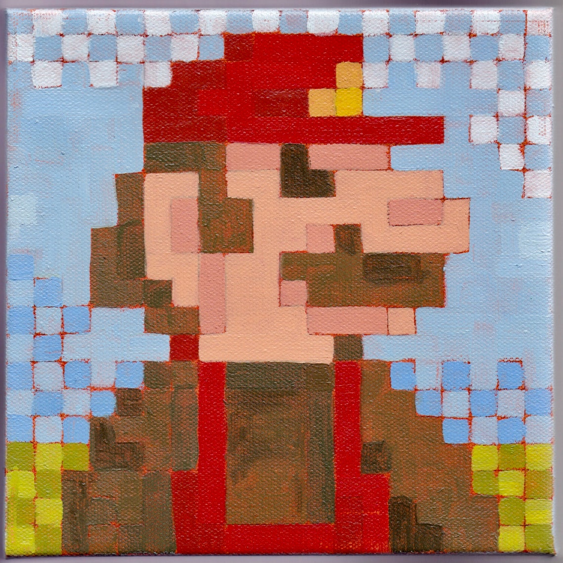 8-bit Mario Oil Painting - Etsy