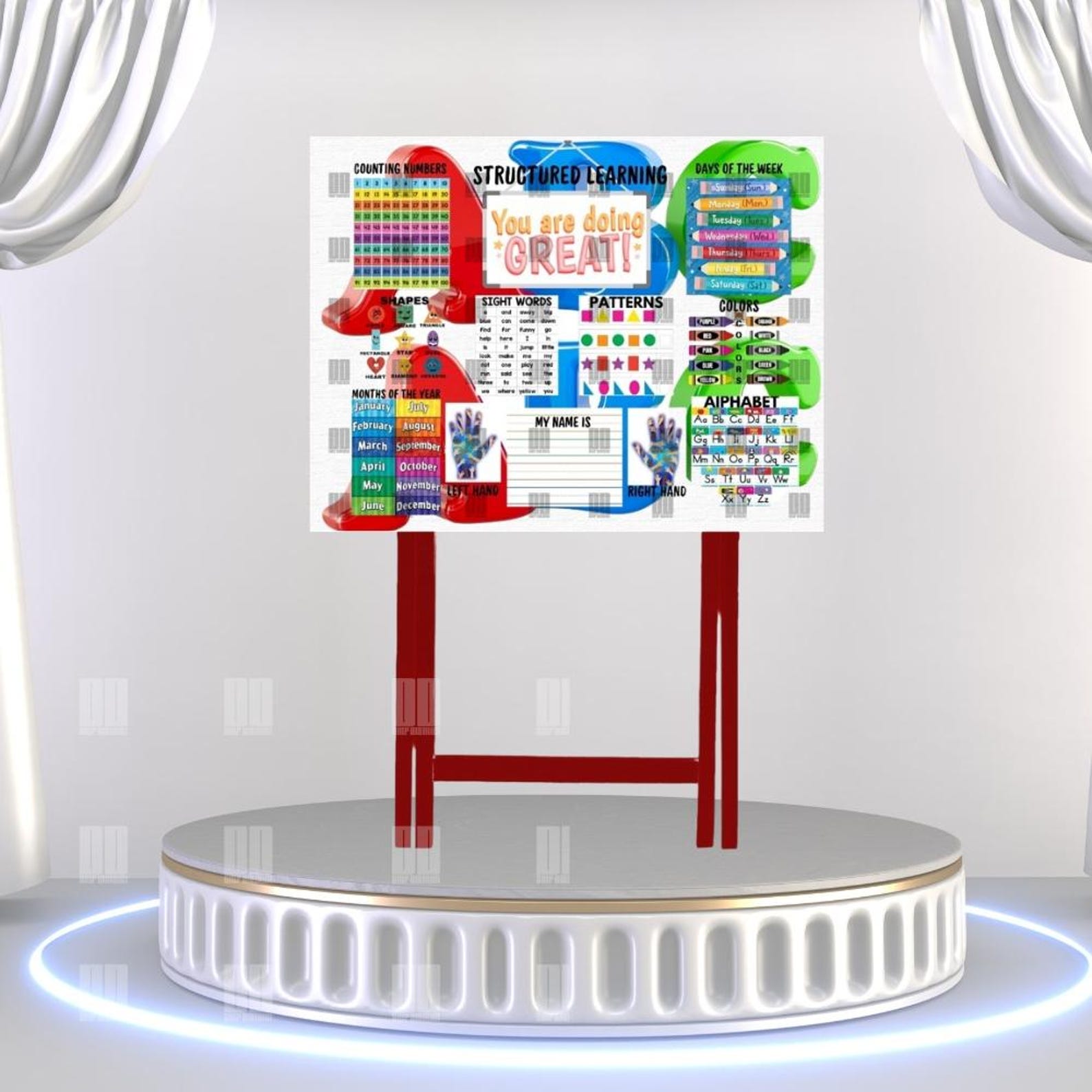 Kids Learning Tray Table Insert: Educational Activity Mat (digital ...