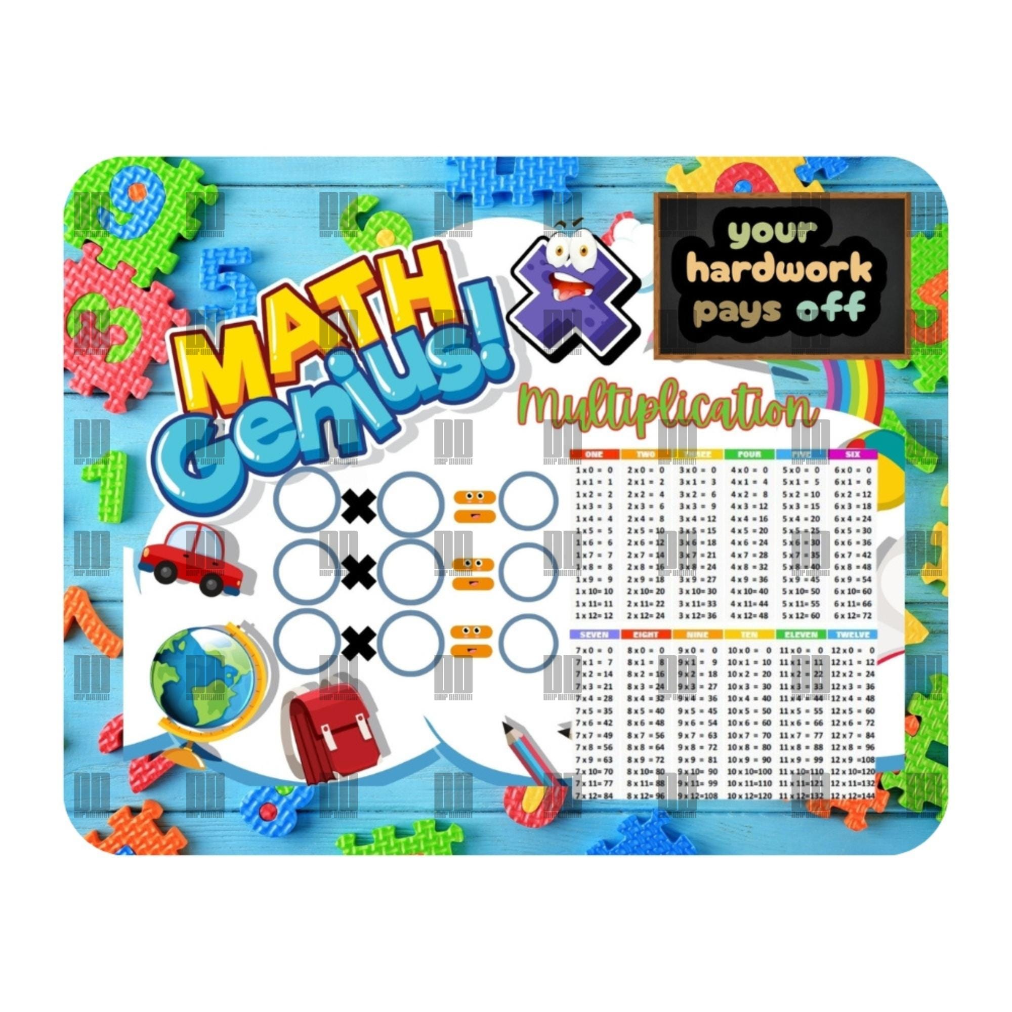 Multiplication Table Mat: Math Learning Tray Insert (digital Download ...