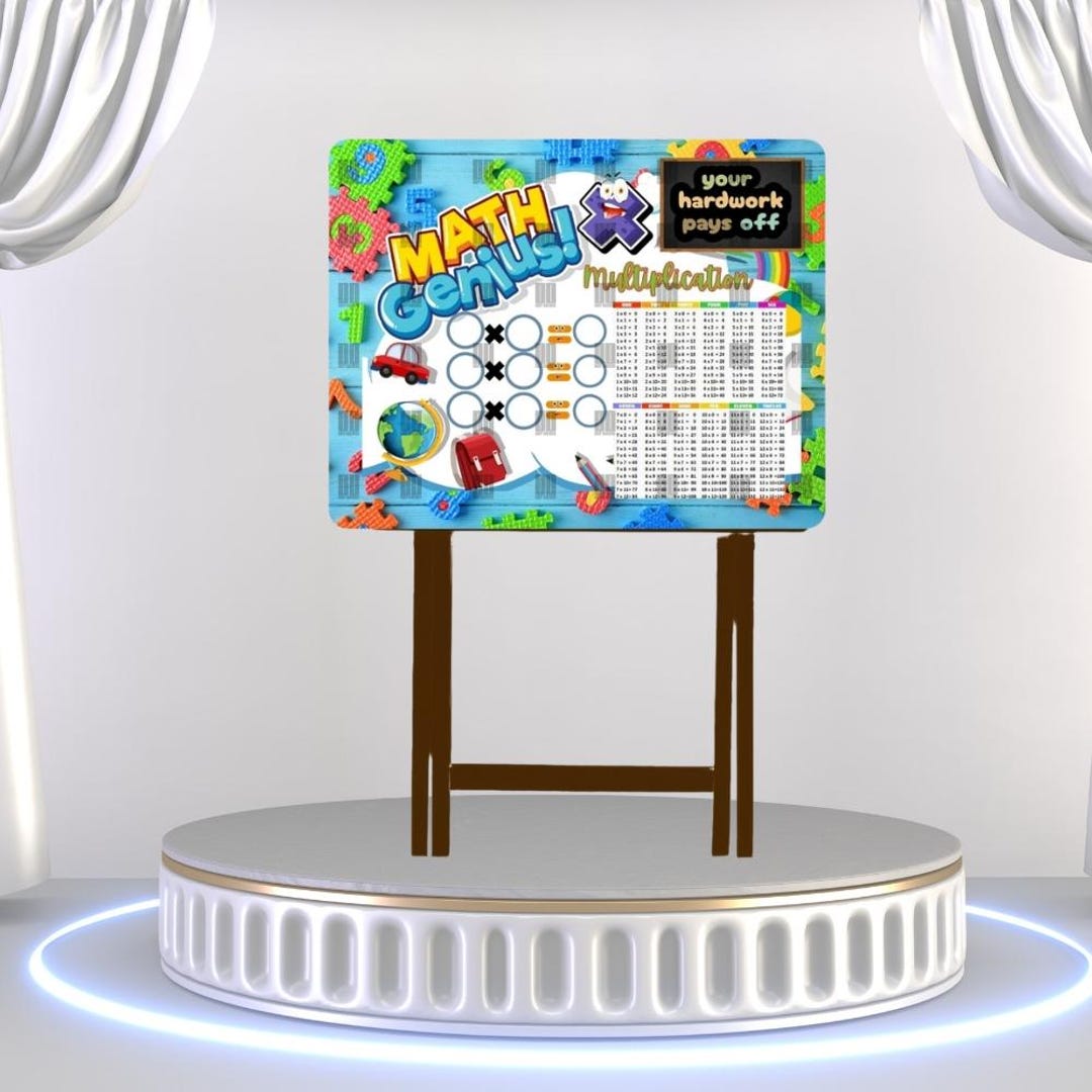 Multiplication Table Mat: Math Learning Tray Insert (digital Download ...