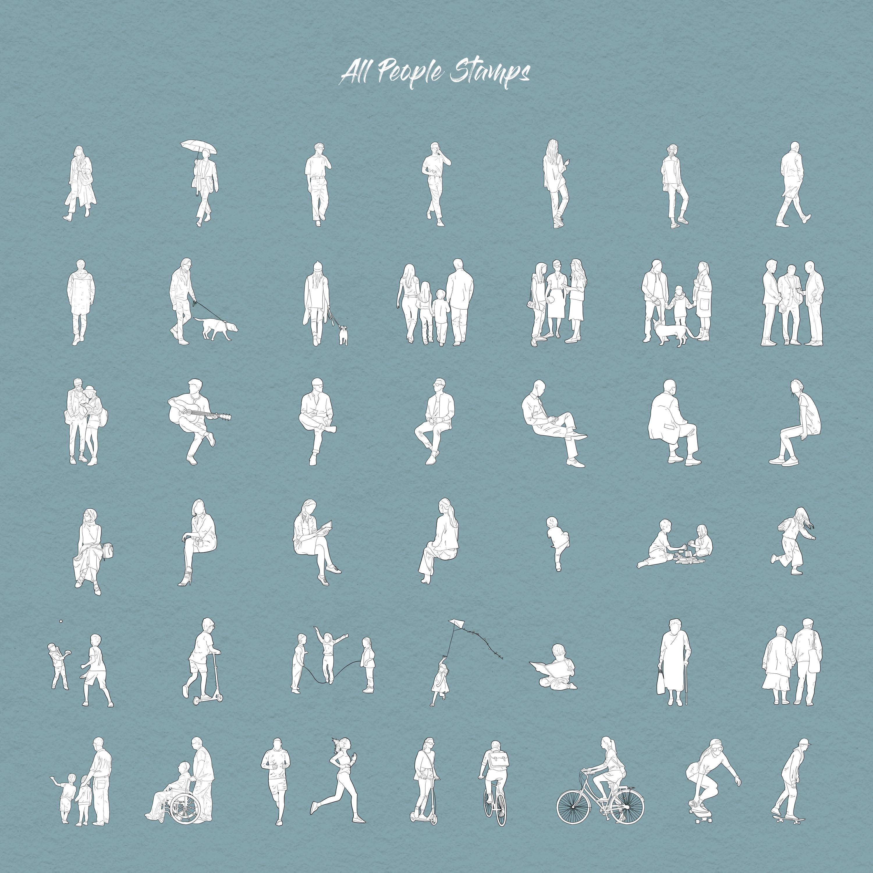 Procreate People Stamp Brushes, People Stencils, Architecture Procreate ...