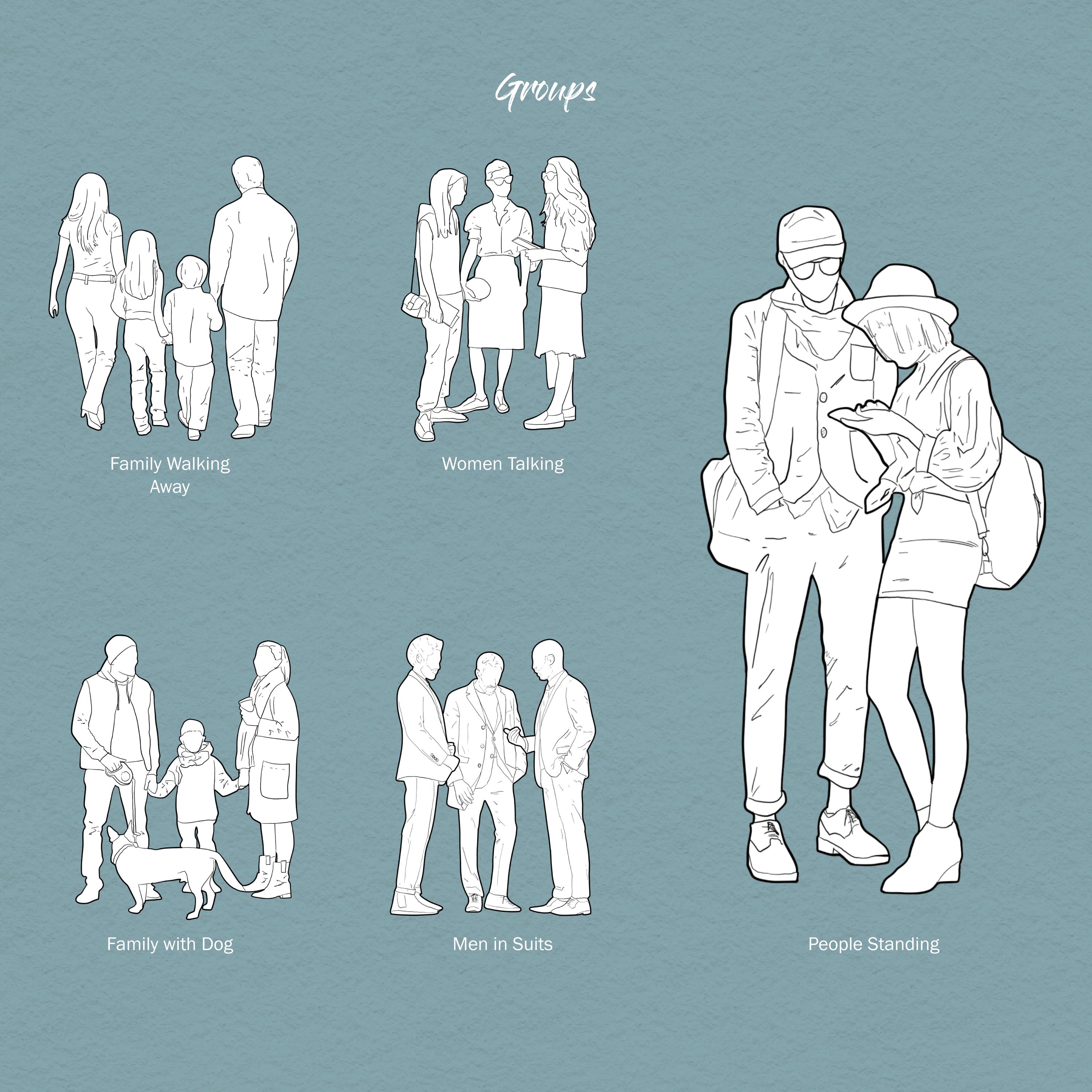 Procreate People Stamp Brushes, People Stencils, Architecture Procreate ...