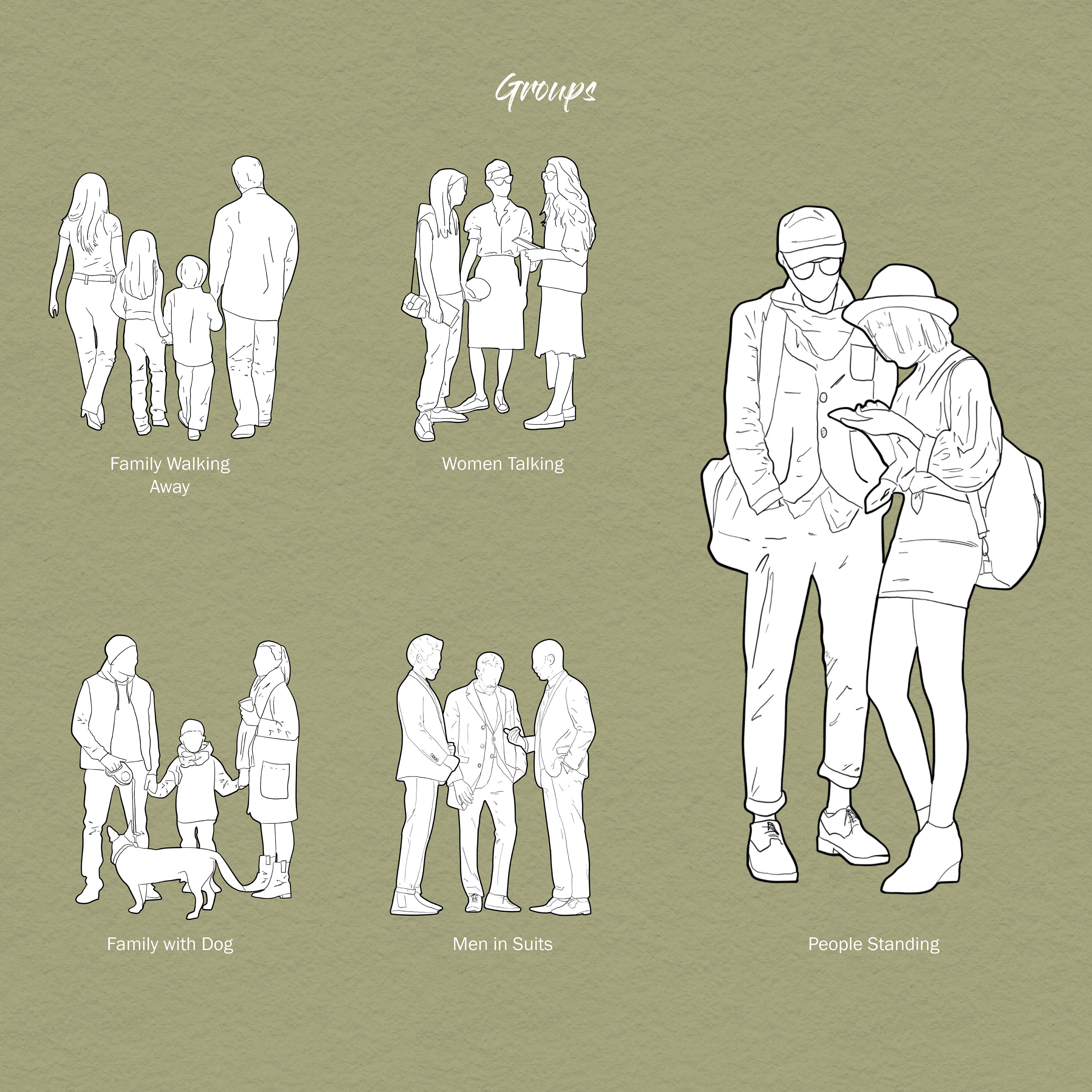 Procreate People Stamp Brushes, People Stencils, Architecture Procreate ...