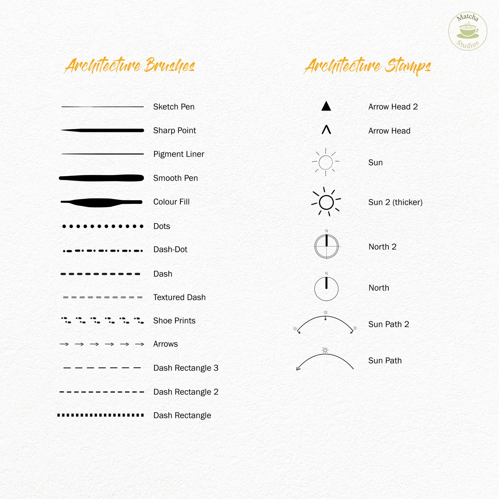 Architecture Procreate Diagram Brush Set, Symbols, Vegetation and ...