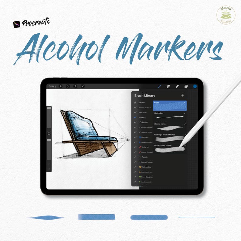 Alcohol Marker Procreate Brush Set, Procreate Brushes, Alcohol Markers ...