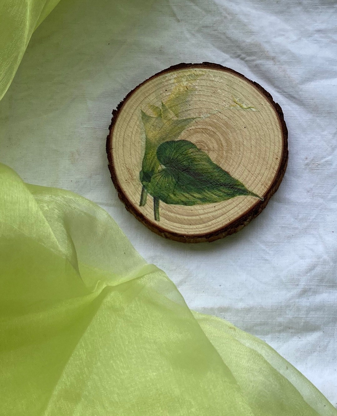 Tree Disc, Wooden Disc, Decoupage, Welcome, Calla, Decoration, Gift - Etsy