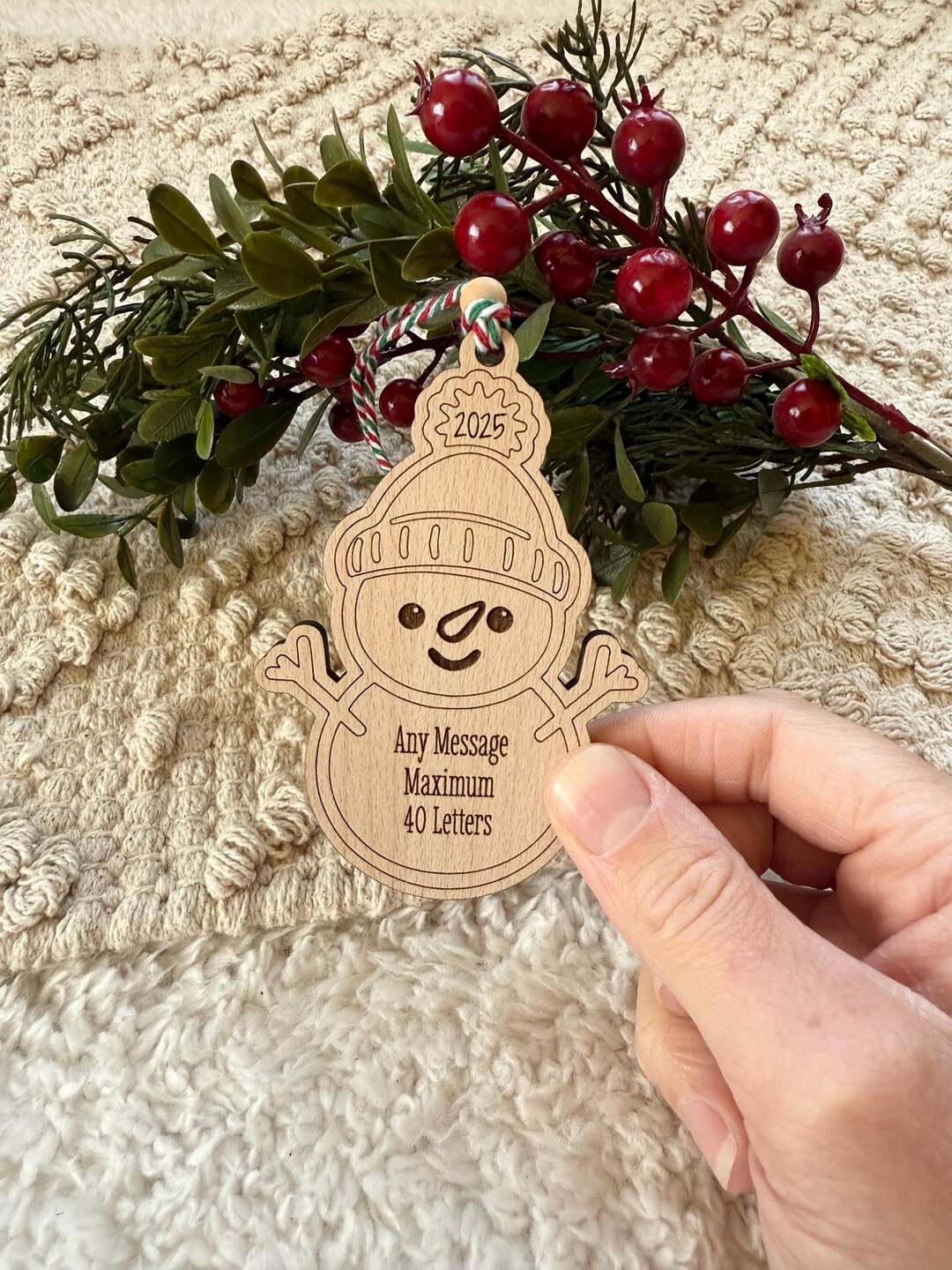 Christmas Bauble, Snowman With Customisable Message, Corporate Gift ...