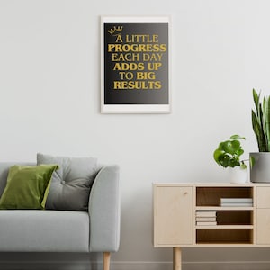 A Little Progress Each Day Adds up to BIG RESULTS, Motivational Quote ...