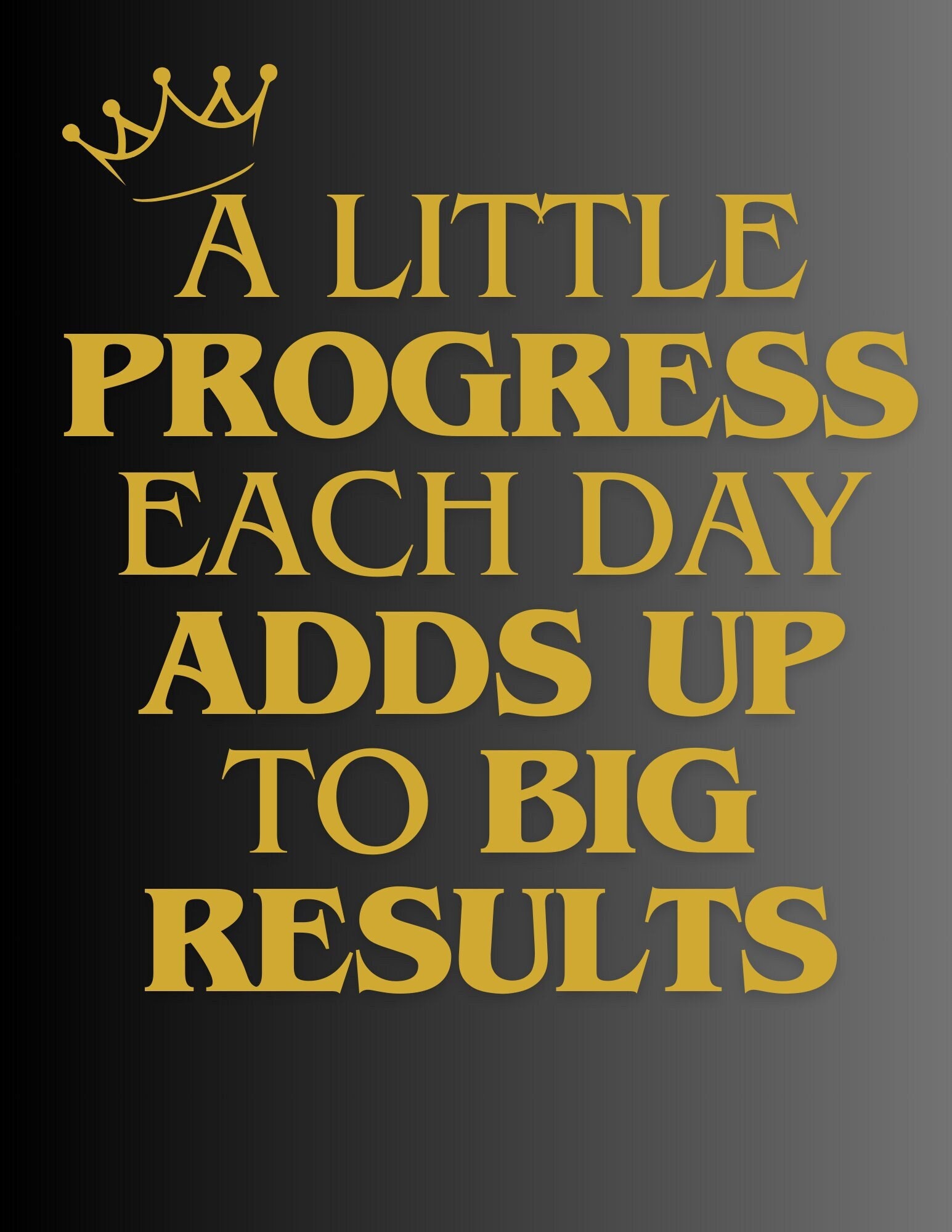 A Little Progress Each Day Adds up to BIG RESULTS, Motivational Quote ...