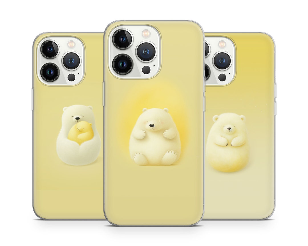 Cute Minimal Phone Case Animal Bear Couple Kids Gift for iPhone 14 13 ...