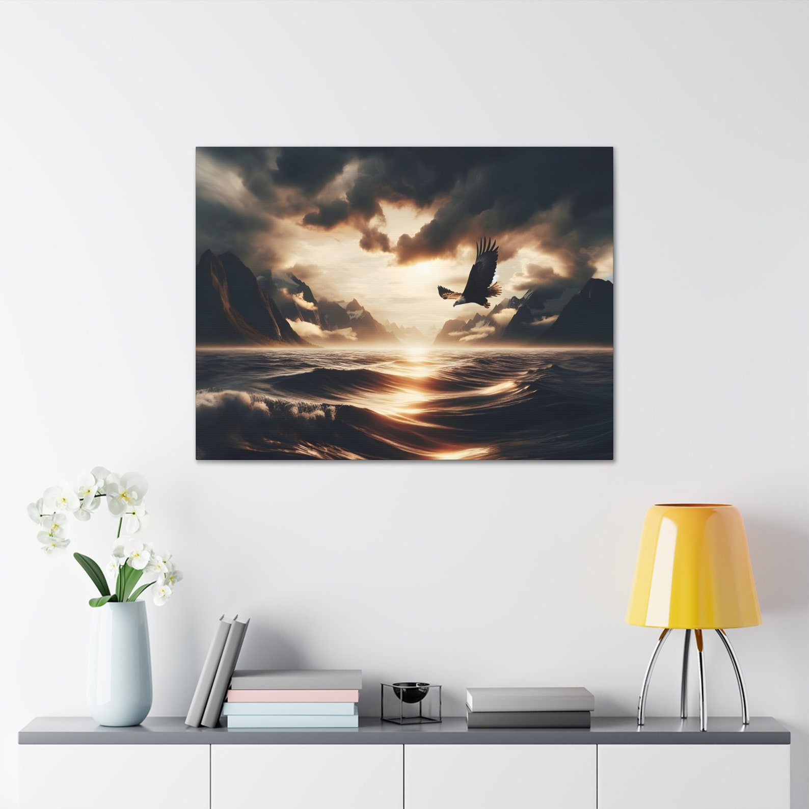 Eagle Soaring Over the Ocean Looking for Its Next Meal Print,eagle ...