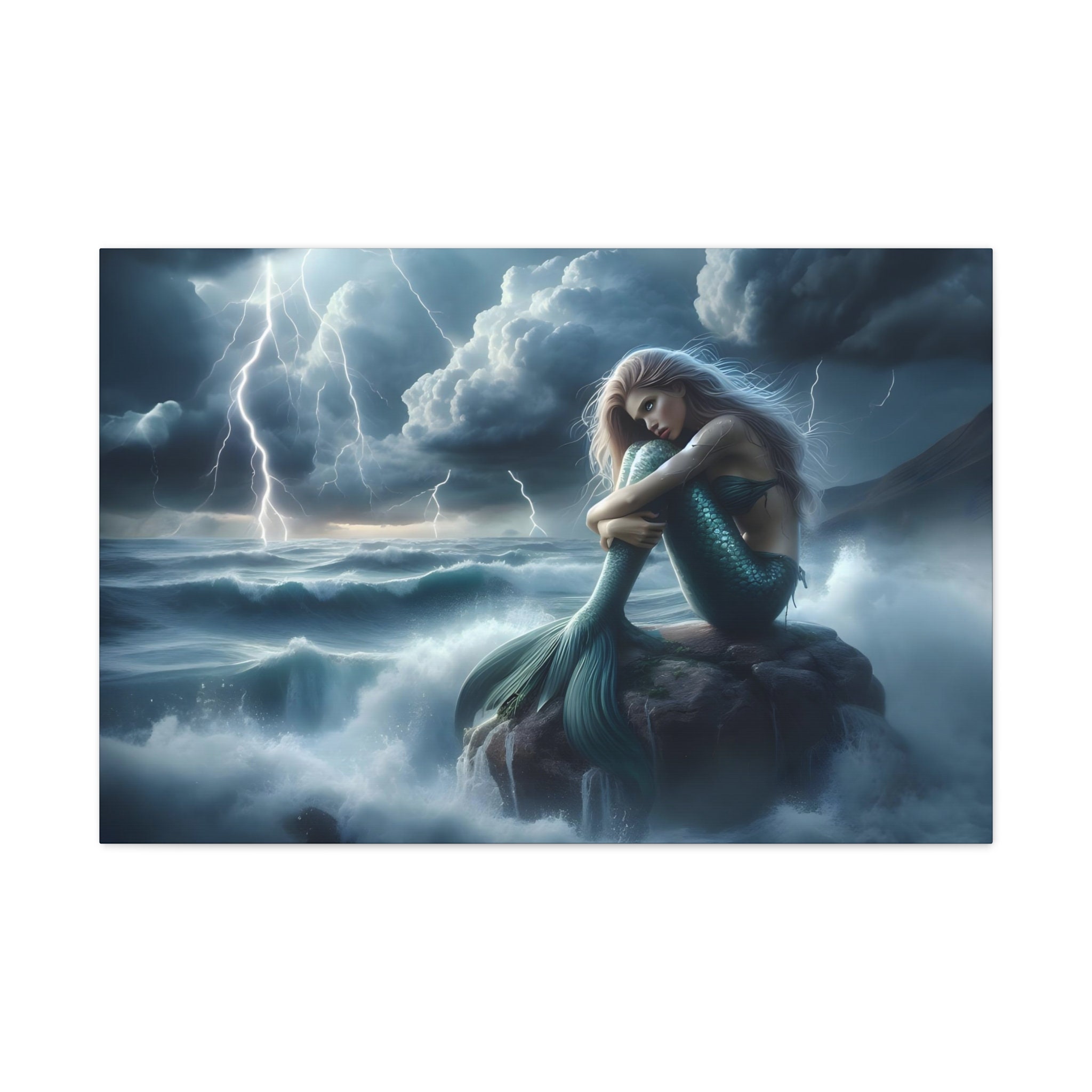 Beautiful Mermaid Holding a Pink Shell Dreaming About Life on the Land ...