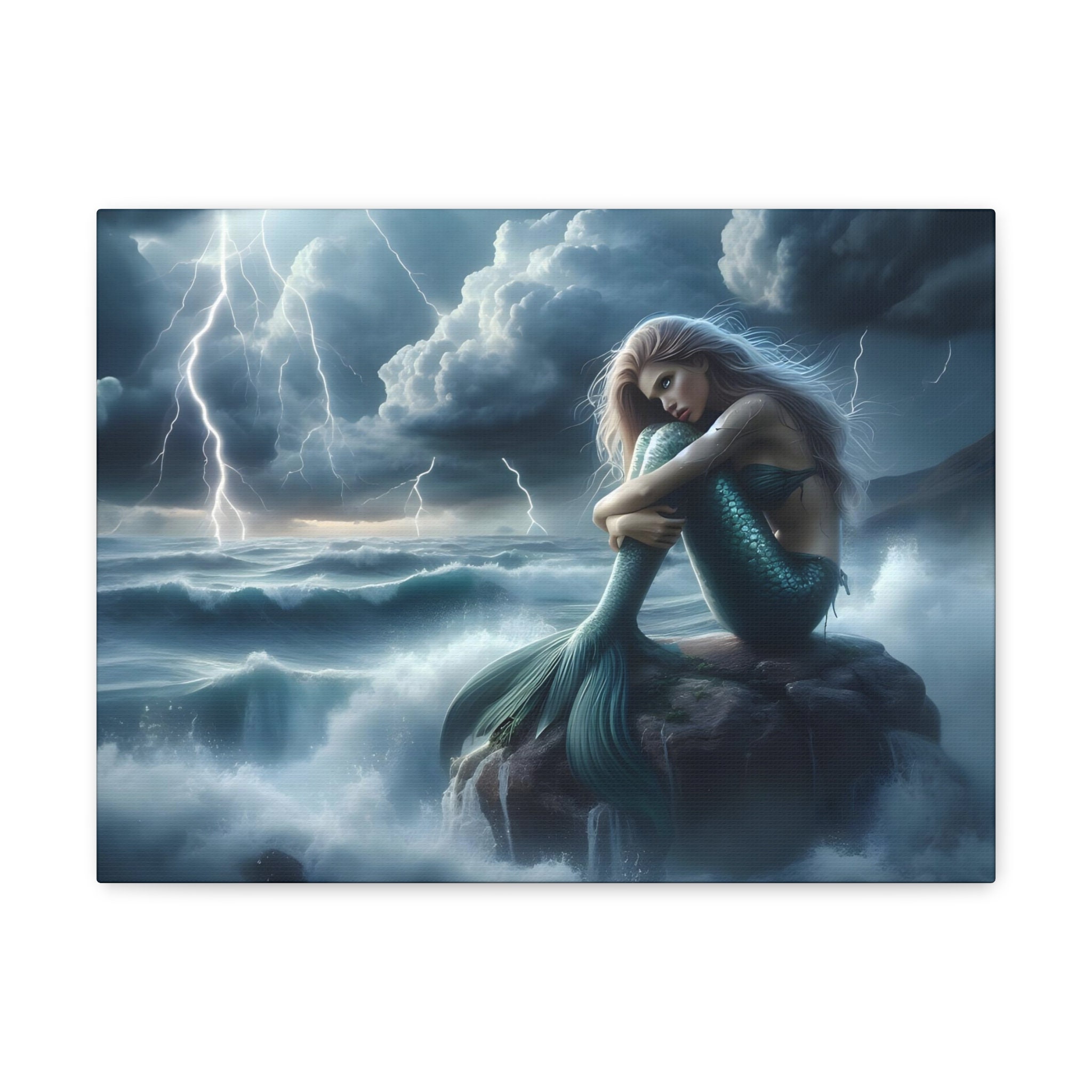 Beautiful Mermaid Holding a Pink Shell Dreaming About Life on the Land ...