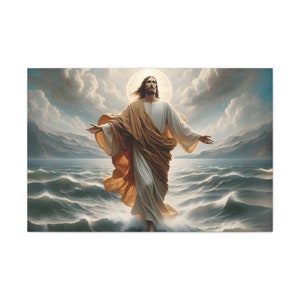 Jesus Walking on the Waters of the Ocean Print,jesus Art, Jesus Art ...