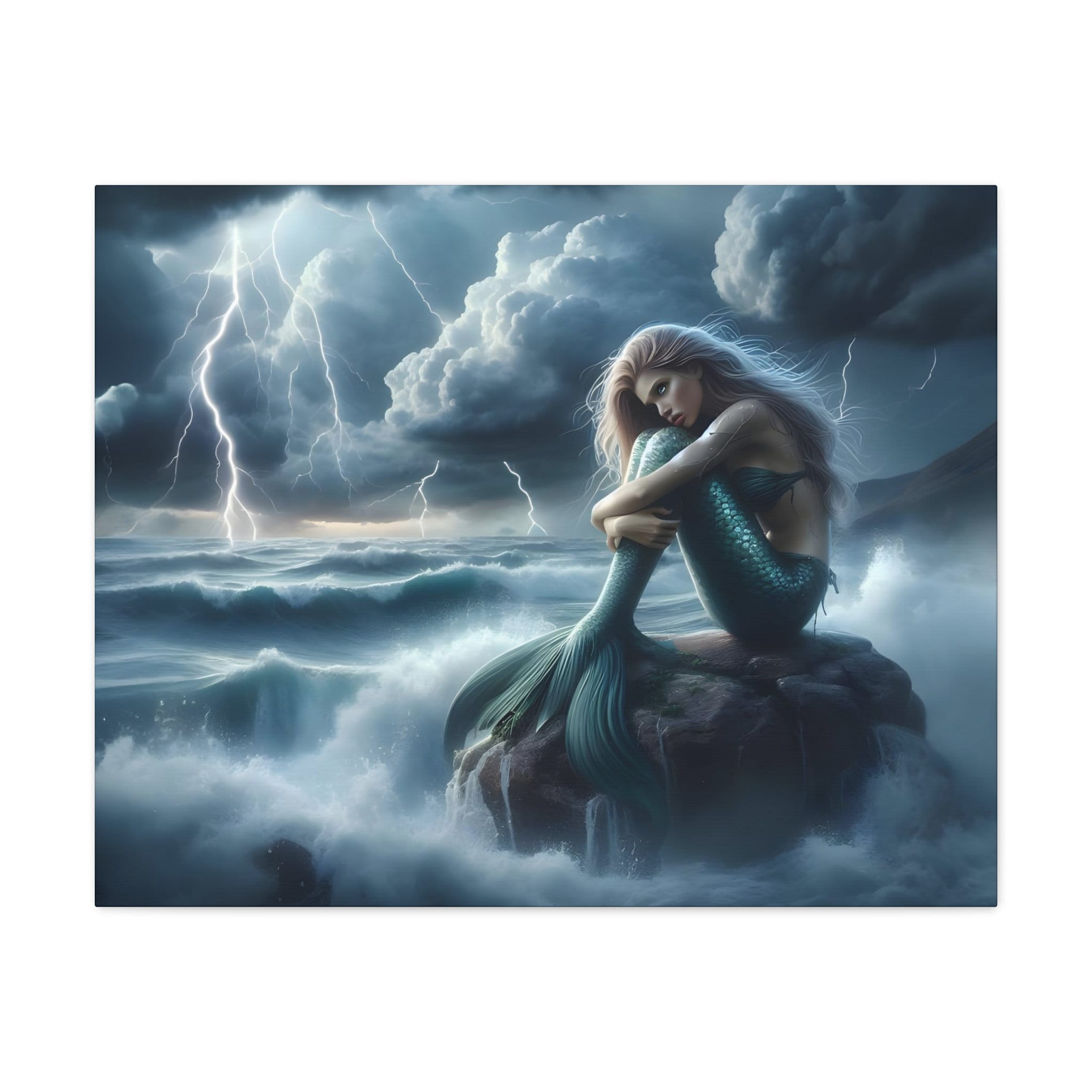 Beautiful Mermaid Holding a Pink Shell Dreaming About Life on the Land ...