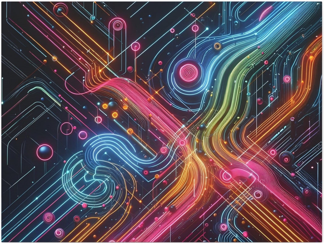 Neon Flow: Dynamic Digital Artwork With Flowing Lines and Glowing ...