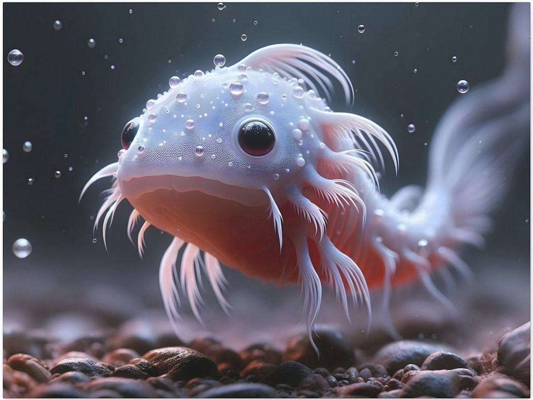 Whimsical Alien Fish in Ocean Canvas Wall Art Print Unique Animal Decor ...