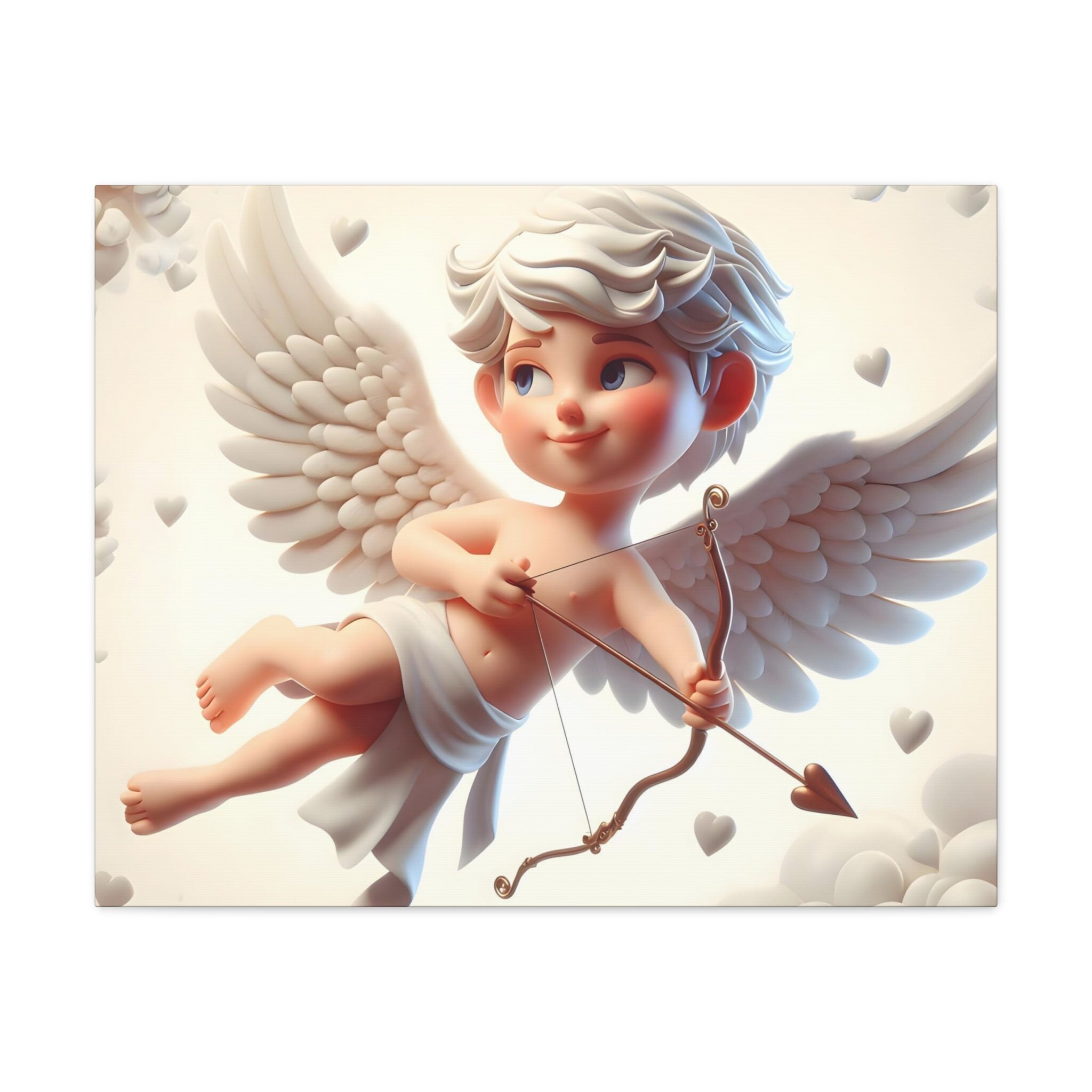A Happy Valentines Day Cupid Looking for His Next Target Print, Canvas ...