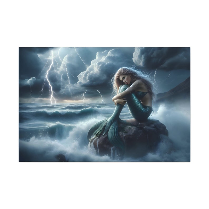 Beautiful Mermaid Holding a Pink Shell Dreaming About Life on the Land ...