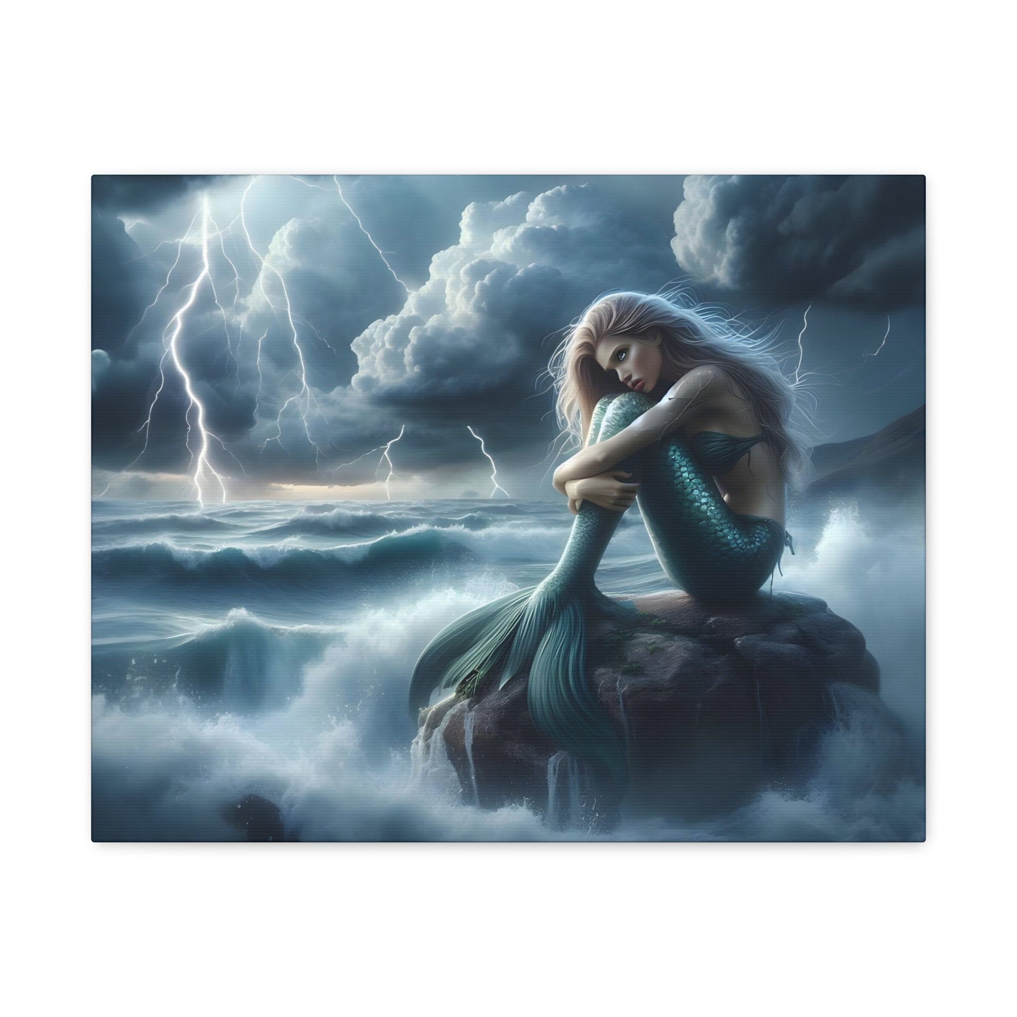 Beautiful Mermaid Holding a Pink Shell Dreaming About Life on the Land ...