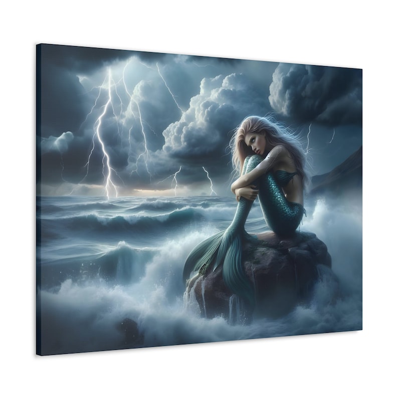 Beautiful Mermaid Holding a Pink Shell Dreaming About Life on the Land ...