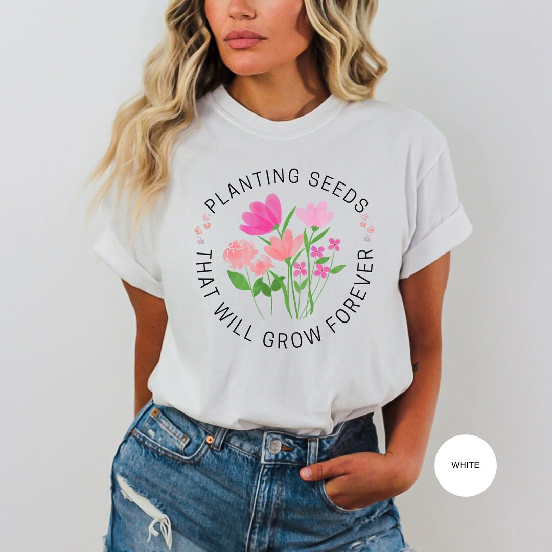 Floral Teacher Shirt, Elementary School, Teaching Tee, First Day of ...