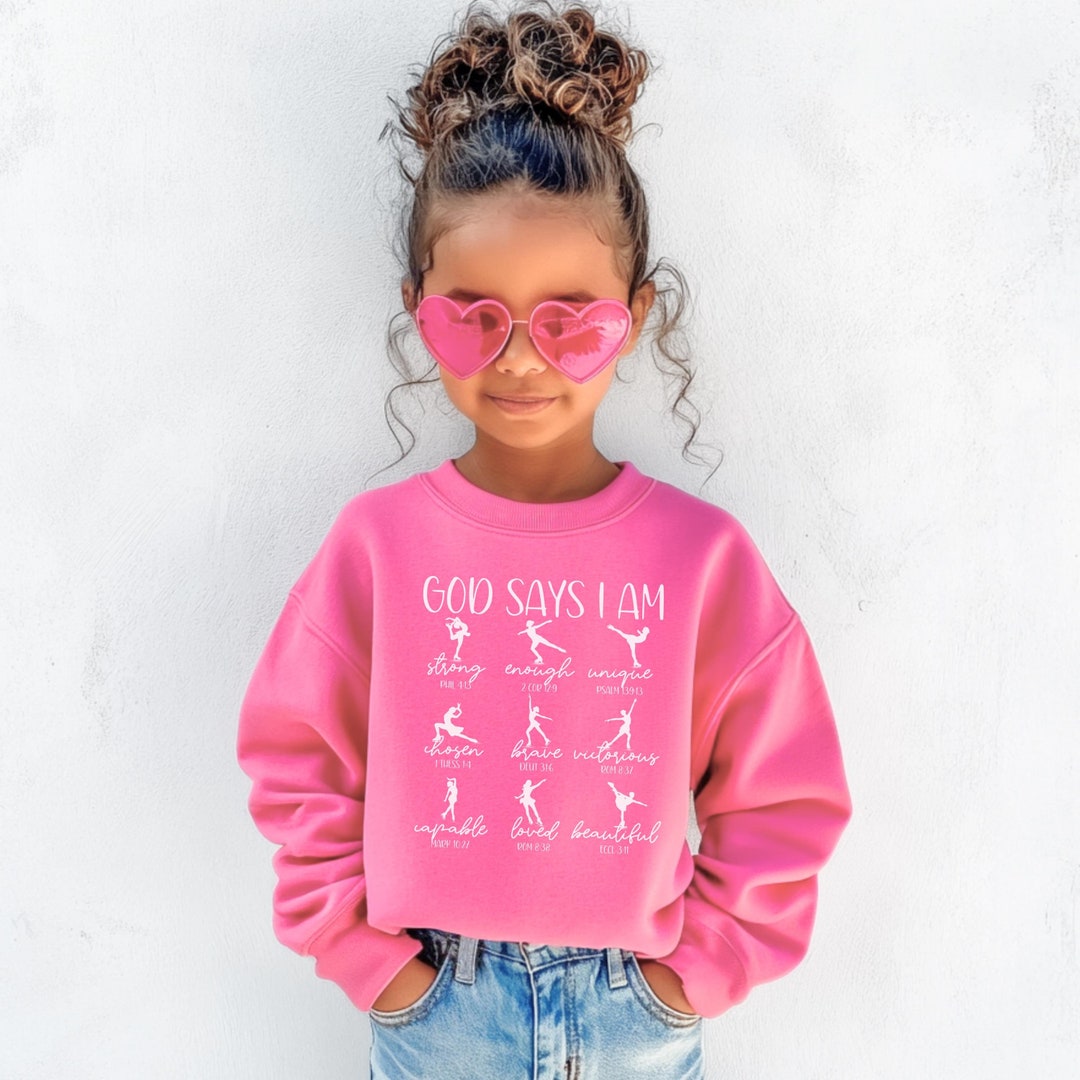Christian Girls Ice Skating Sweatshirt, Bible Verse Design - Etsy