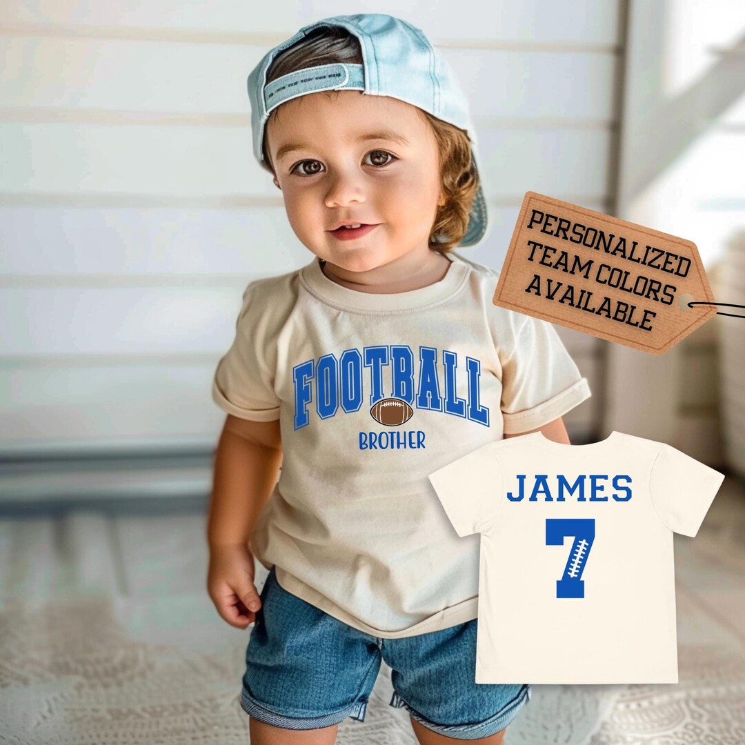Custom Football Brother Shirt, Team Colors Toddler Tee - Etsy
