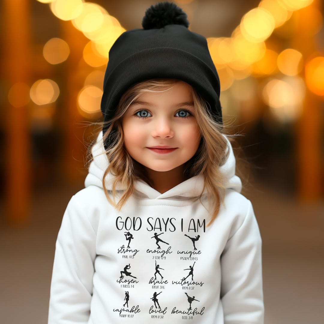 Christian Toddler Girl's Ice Skating Hoodie, Ice Skater Hooded ...