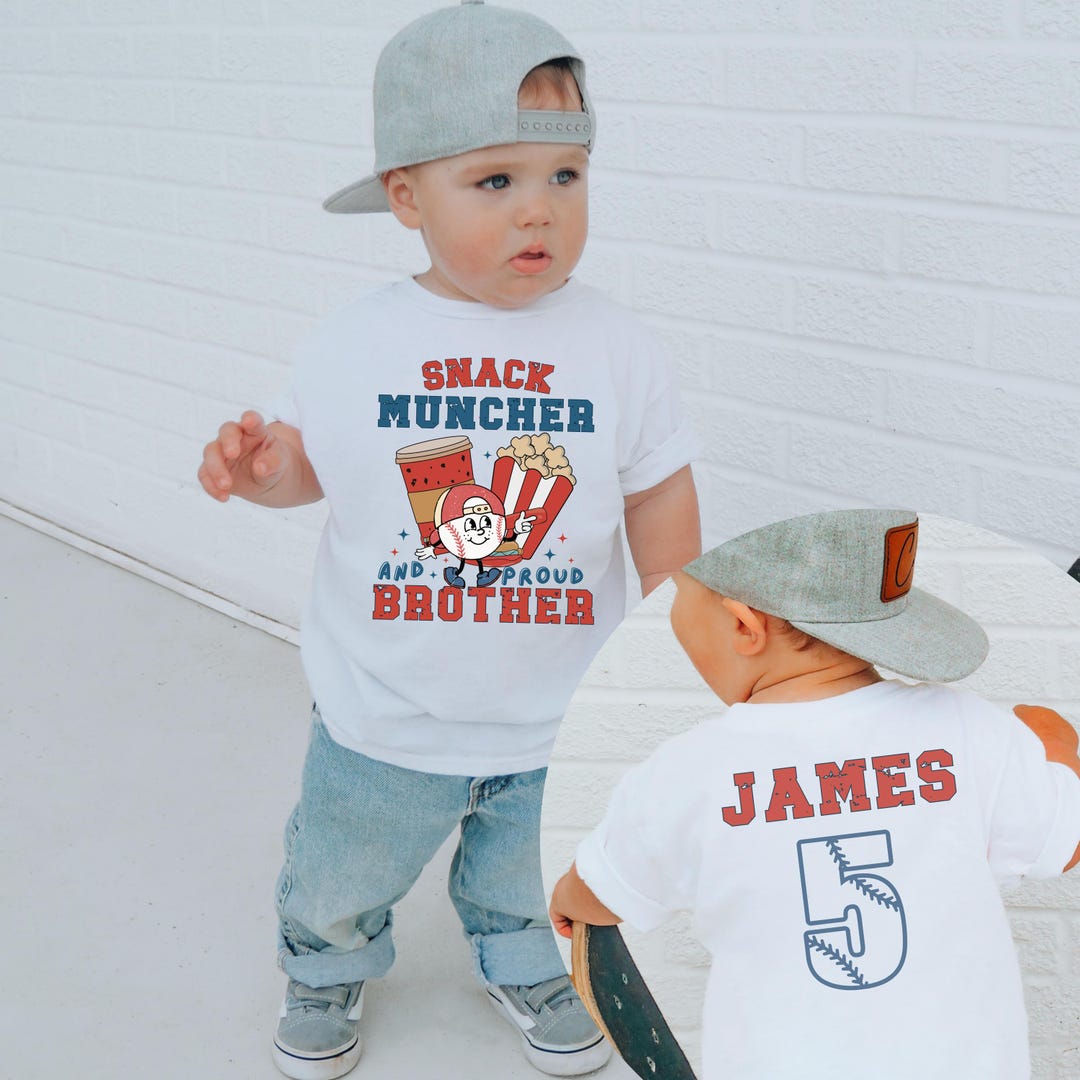 Personalized Baseball Brother Toddler Shirt, Game Day Sibling Tee - Etsy