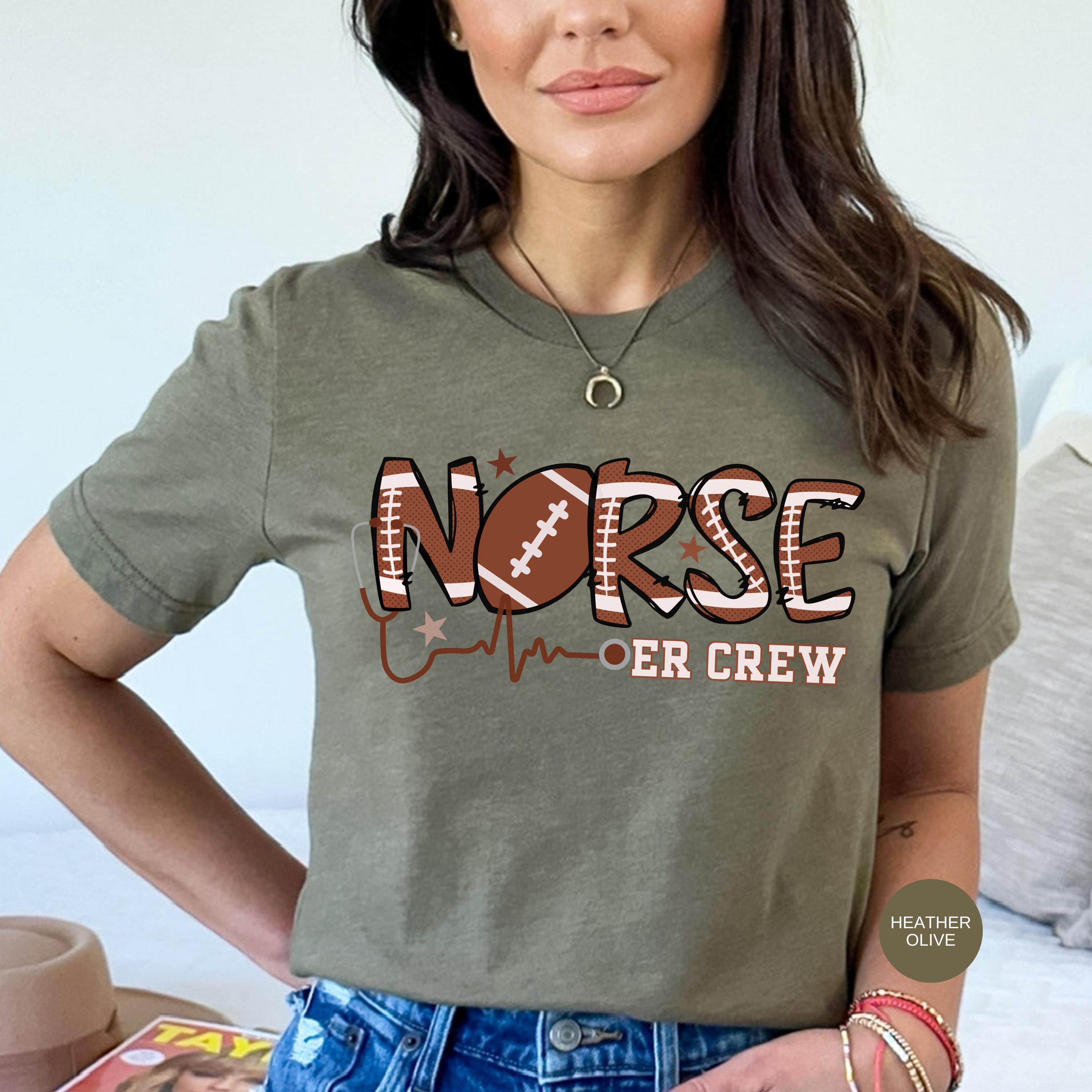 ER Nurse Football T-shirt, Fall Nurse Gift, Emergency Crewneck - Etsy