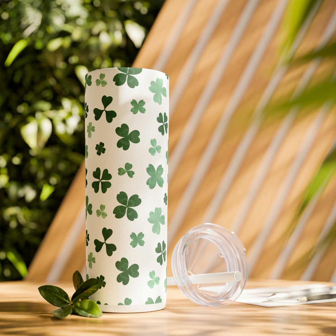 Four Leaf Clover Skinny Tumbler With Straw, 20oz - Etsy