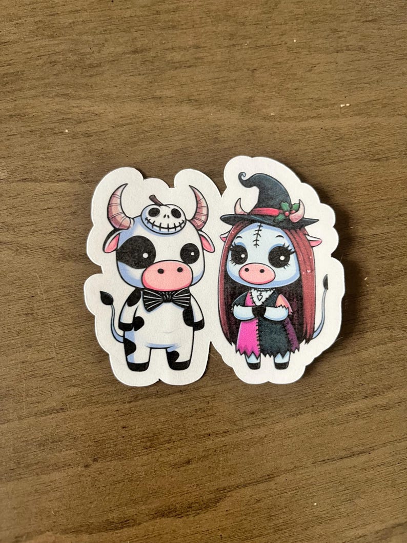 5/10/15/20 Jack and Sally Cow Sticker Packs - Subamoo Stickers - Etsy
