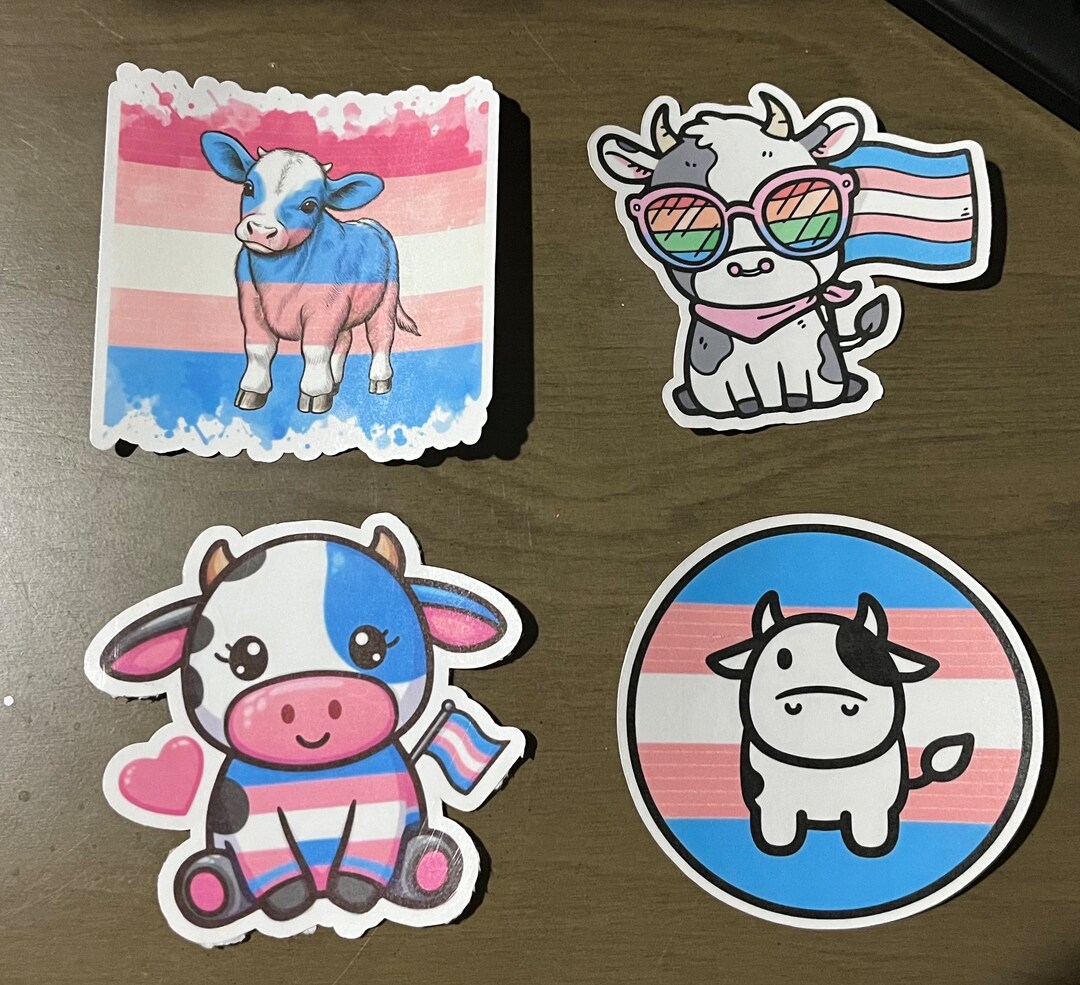 8/12/16 Trans Pride Cow Sticker Packs - Subamoo Stickers - Transgender ...