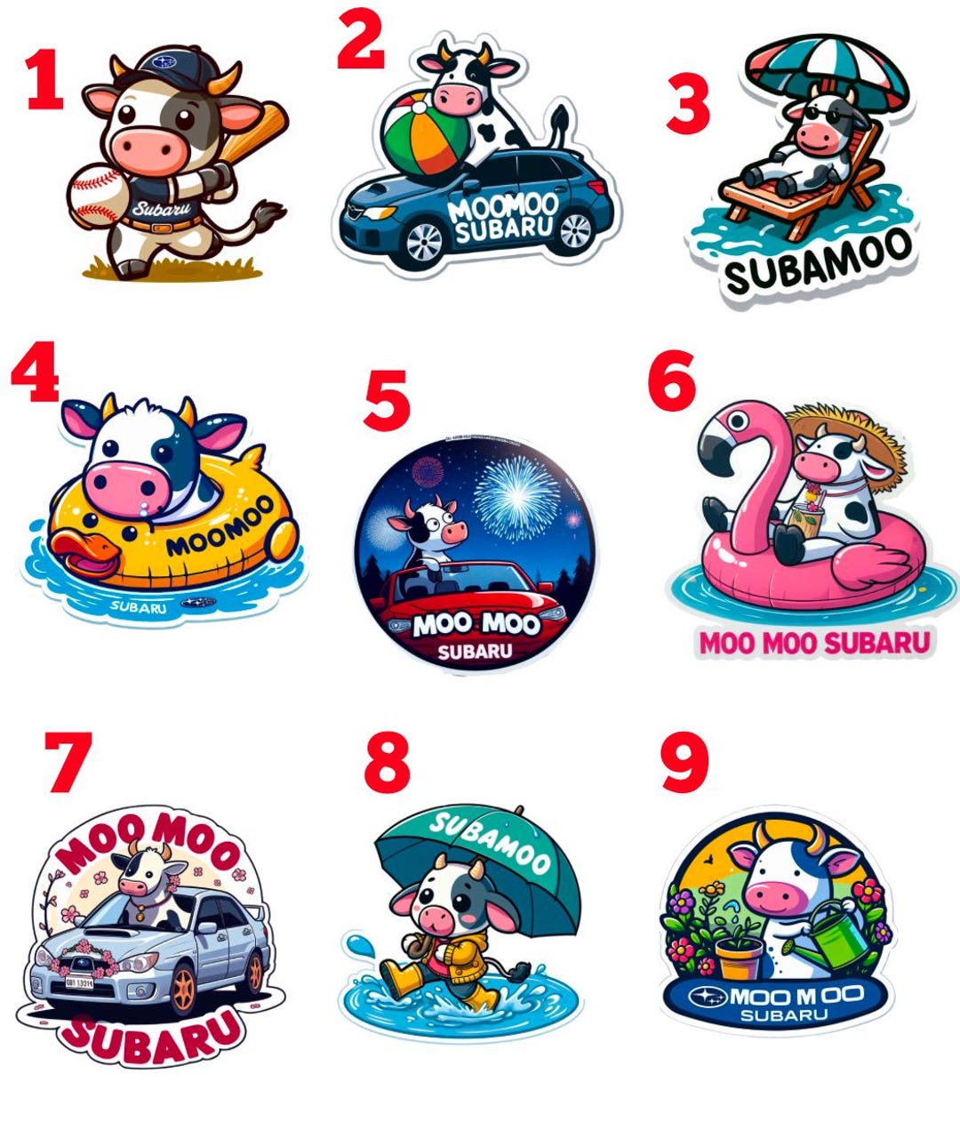 Subamoo Summer/spring Sticker Pack - Multi Pack - Choose Your Own Pack ...