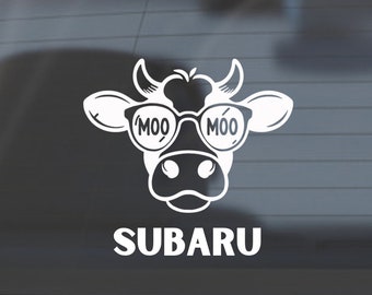 Subaru Cow Car Decal Bumper Sticker Subamoo Decals Moo Moo Subaru - Etsy