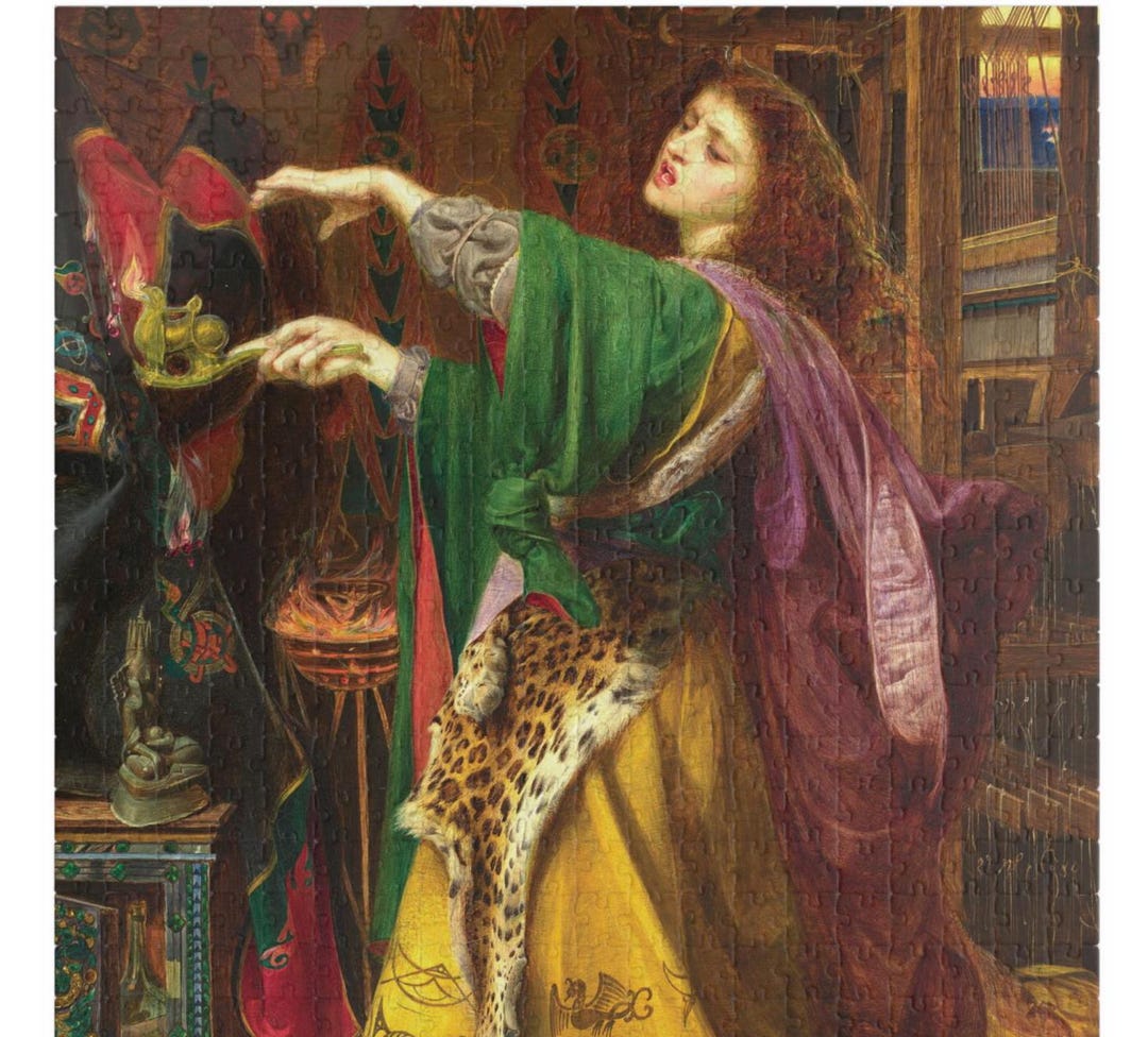 Famous Painting Puzzle, Morgan Le Fay 1864 Art Print Puzzle , Mystical ...