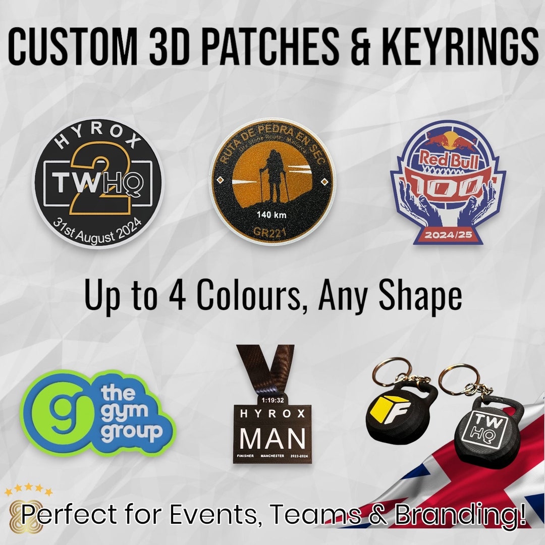 Custom 3D Printed Patches & Keyrings – Personalised Design and Print ...