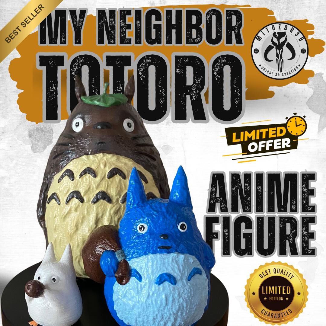 My Neighbor Totoro - 3D Printed & Hand-painted Collectible Anime Figure ...