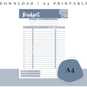 Budget Tracker | Template | Finance Tracker | A4 | 12 Months ...